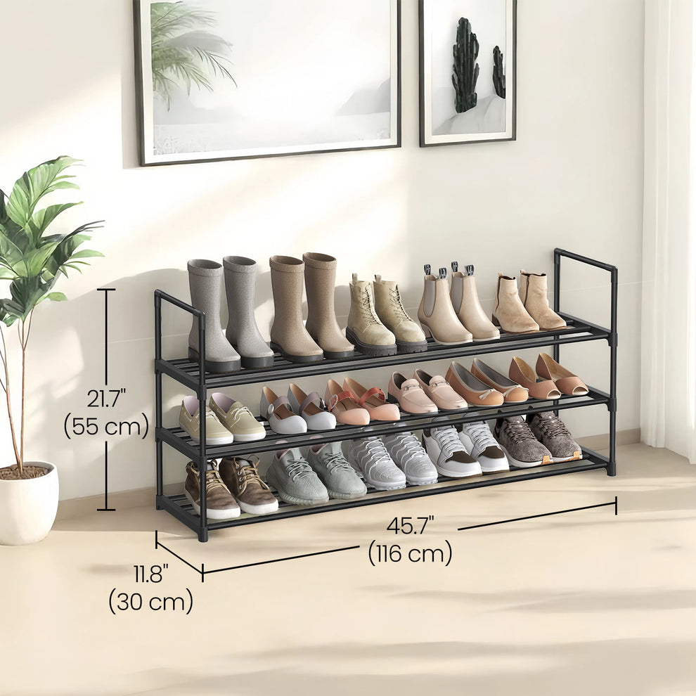 3-Tier Metal Shoe Rack Organizer – Stackable, Space-Saving Storage She ...